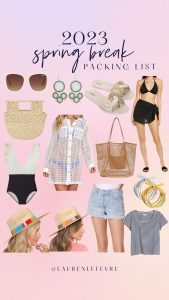 Spring Break 2023 Packing List – Edit by Lauren